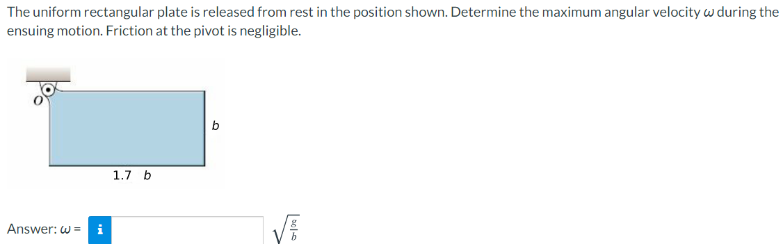 Solved The uniform rectangular plate is released from rest | Chegg.com
