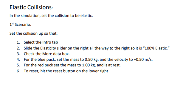 Solved To set up this collision go to the PhET website | Chegg.com