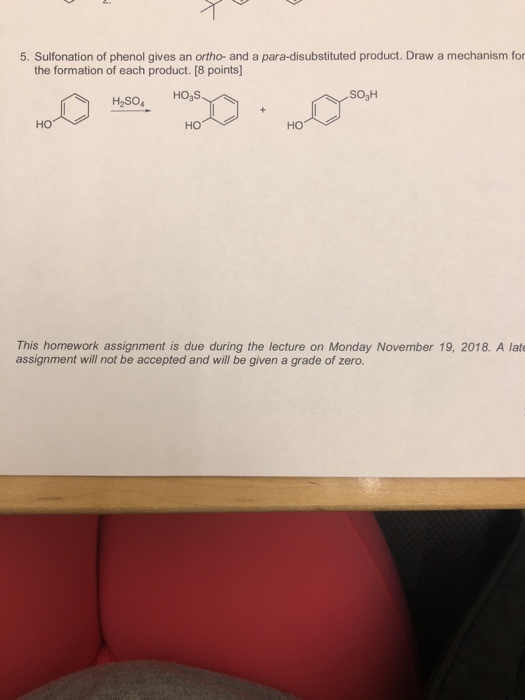 Solved 5. Sulfonation of phenol gives an ortho- and a | Chegg.com