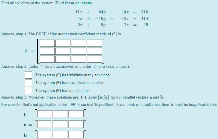 Solved Find All Solutions Of The System E Of Linear