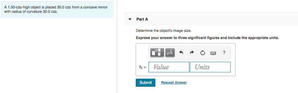 Solved A 1.50-cm-high object is placed 30.0 cm from a | Chegg.com