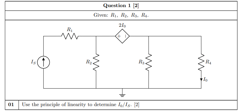 Solved Given: R1,R2,R3,R4. Use the principle of linearity to | Chegg.com