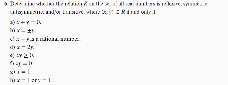 Solved 6 Determine Whether The Relation R On The Set Of All