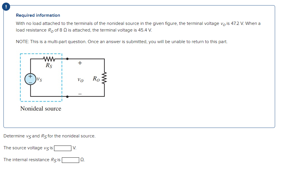 Solved Required information With no load attached to the | Chegg.com