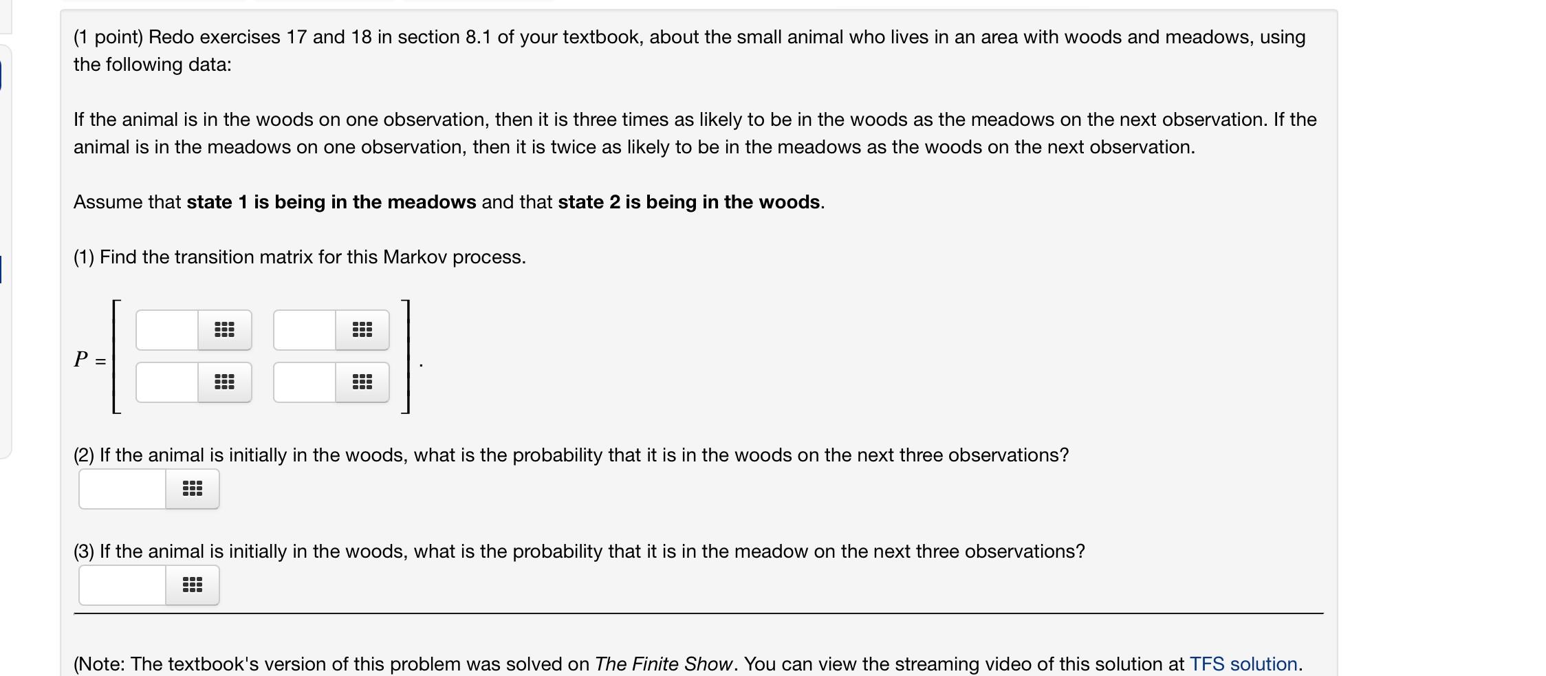 Solved (1 point) Redo exercises 15 and 16 in section 8.1 of | Chegg.com