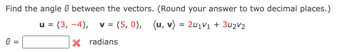 Solved Find the angle θ between the vectors. | Chegg.com