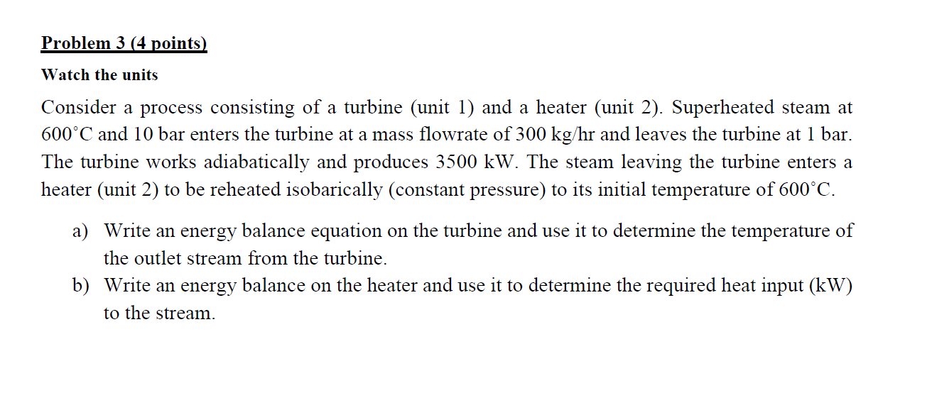 Problem 3 (4 points) Watch the units Consider a | Chegg.com