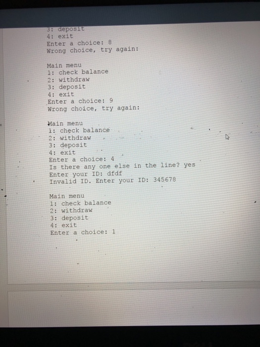 Solved CSC 15 Project #4 ATM machine: Create a program to | Chegg.com