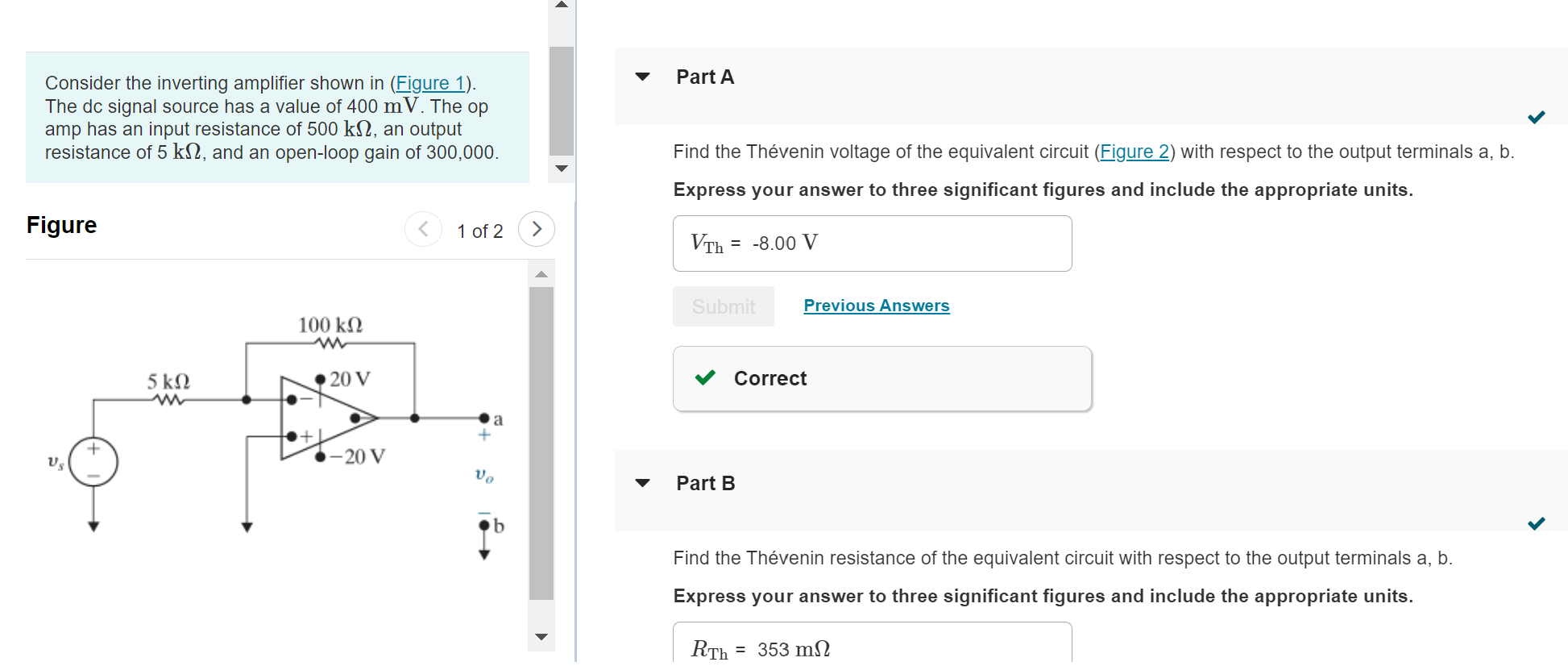 Solved Consider the inverting amplifier shown in (Figure 1). | Chegg.com