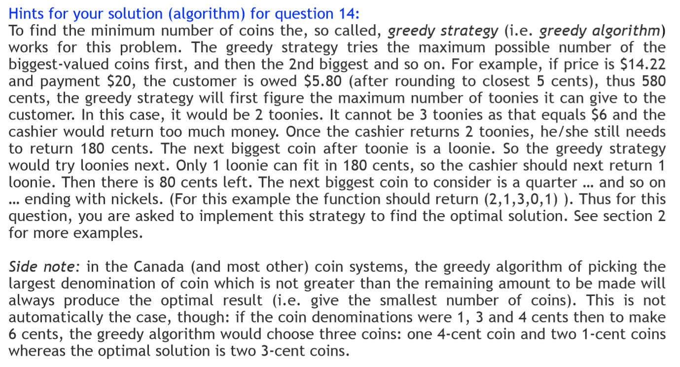 Solved 13. Write a function cad_cashier(price,payment) that | Chegg.com