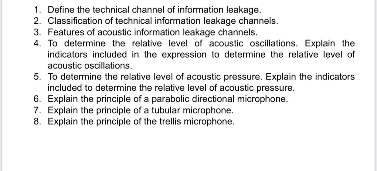 Solved 1. Define the technical channel of information | Chegg.com