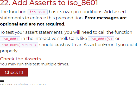 Solved The function has its own preconditions. Add assert | Chegg.com Solved The function has its own preconditions. Add assert | Chegg.com