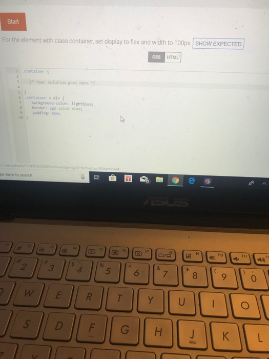 Solved Start For The Element With Class Container Set