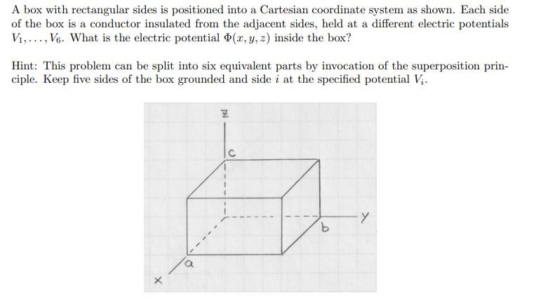 Solved A box with rectangular sides is positioned into a | Chegg.com
