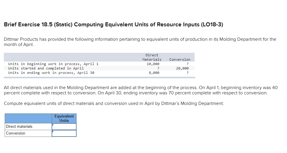 Solved Brief Exercise 18.5 (Static) Computing Equivalent | Chegg.com