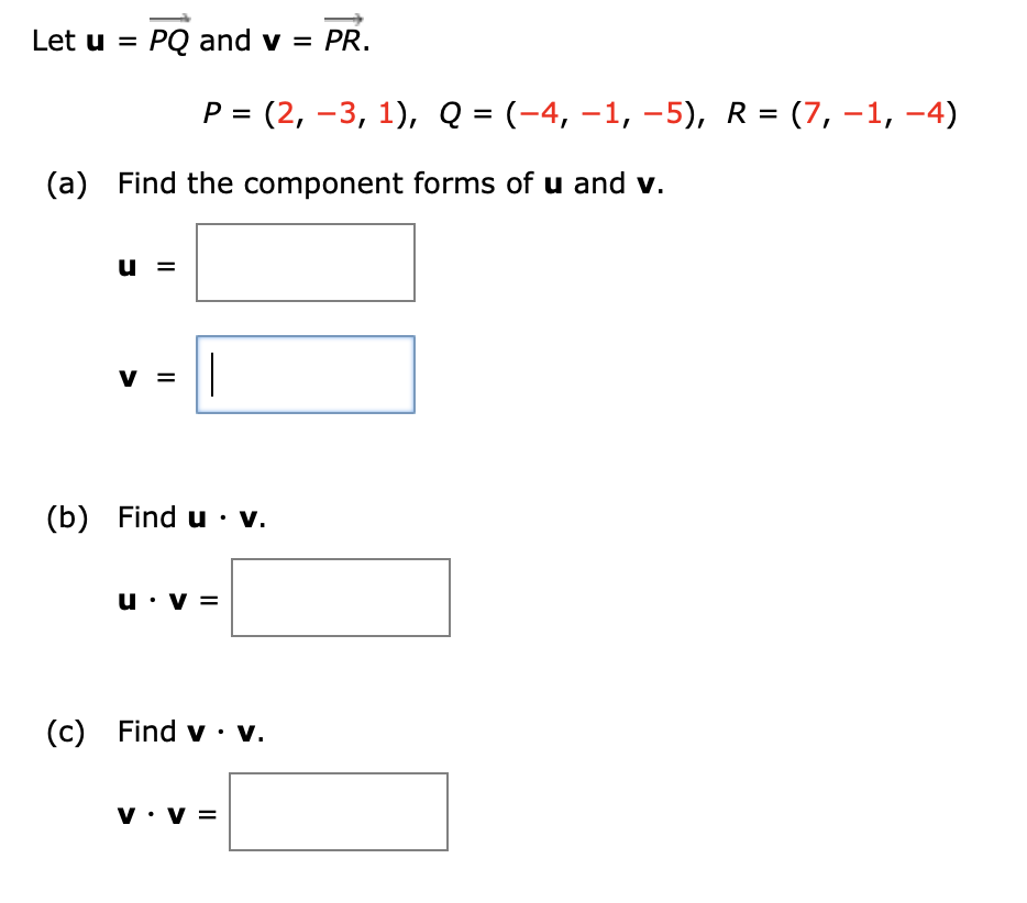 Solved Let u=vec(PQ) ﻿and | Chegg.com