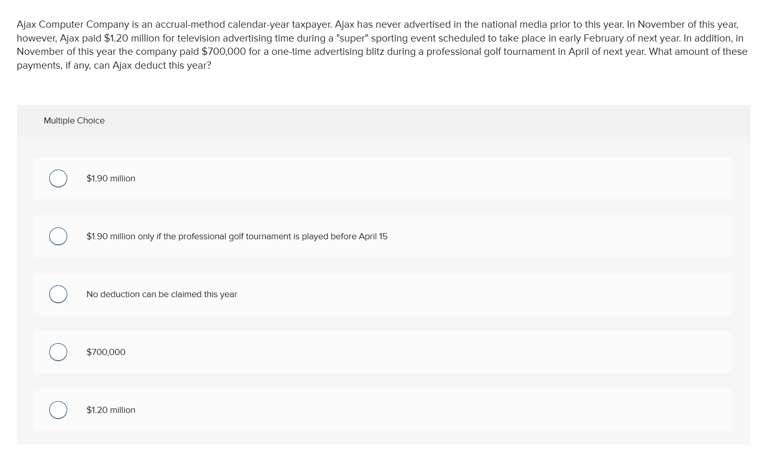 Solved Ajax Computer Company is an accrual-method | Chegg.com