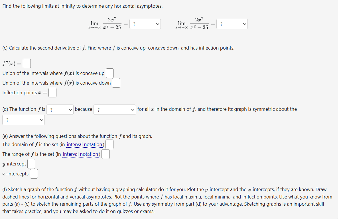 Solved (f) ﻿Sketch a graph of the function f ﻿without having | Chegg.com