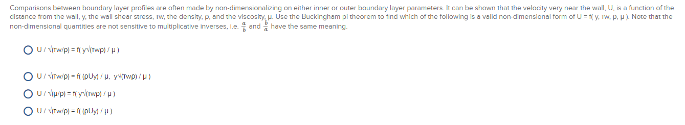 Solved Comparisons between boundary layer profiles are often | Chegg.com