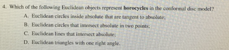 Solved 4. Which of the following Euclidean objects represent | Chegg.com