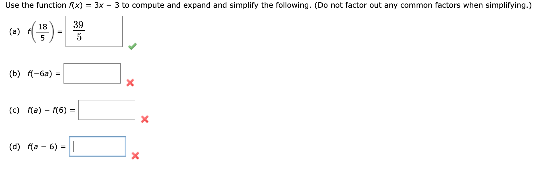 Solved If f(x)=x2+3x+3, find the following. (Do not factor | Chegg.com