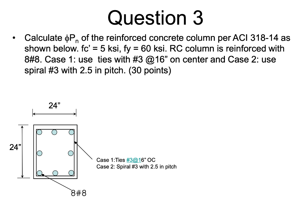 Solved . Question 3 Calculate Pn of the reinforced concrete | Chegg.com