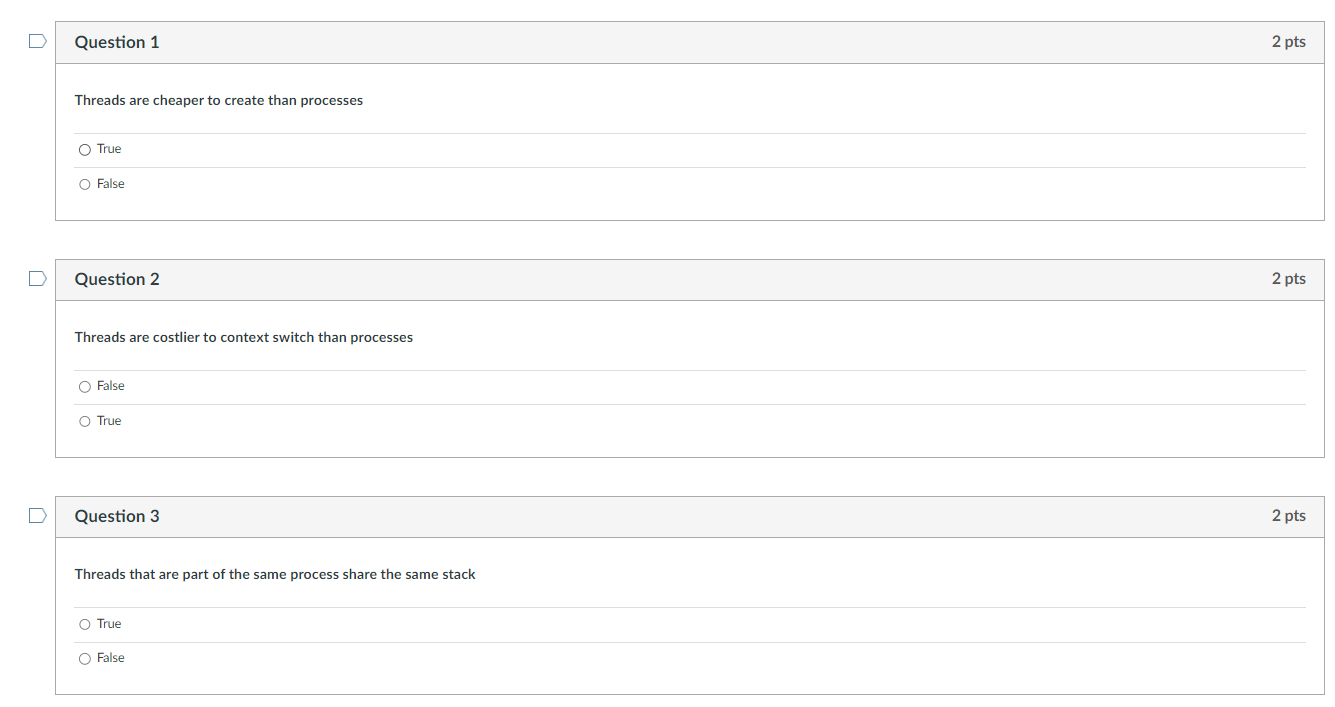 Solved Threads that are part of the same process share the | Chegg.com