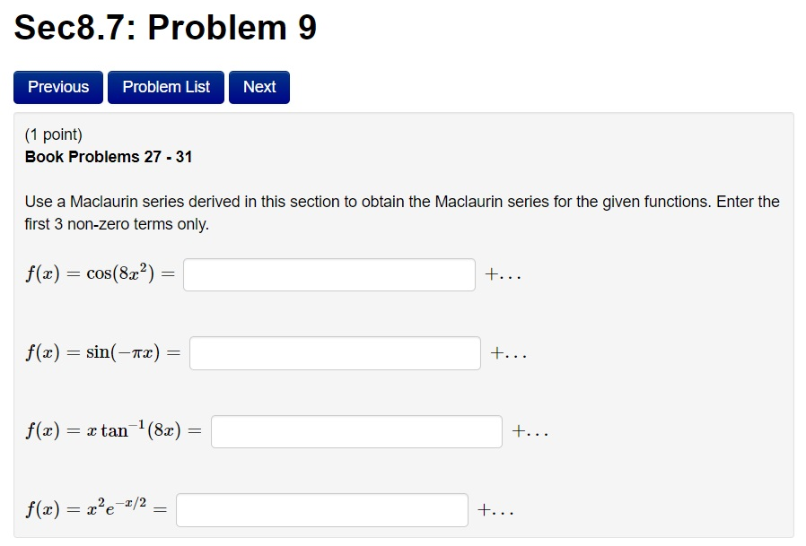 Solved Sec8.7: Problem 9 Previous Problem List Next (1 | Chegg.com