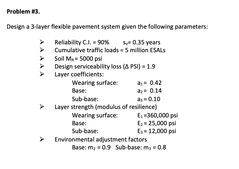 Solved a 3-layer flexible pavement system given the | Chegg.com