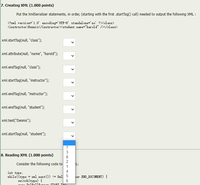 Solved 7. Creating XML (1.000 points) Put the XmlSerializer | Chegg.com