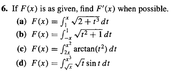 Solved 6. If F(x) is as given, find F′(x) when possible. (a) | Chegg.com