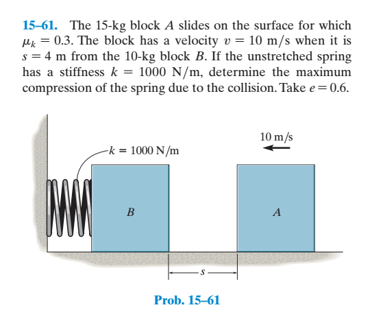 Solved 15-61. The 15-kg block A slides on the surface for | Chegg.com Solved 15-61. The 15-kg block A slides on the surface for | Chegg.com