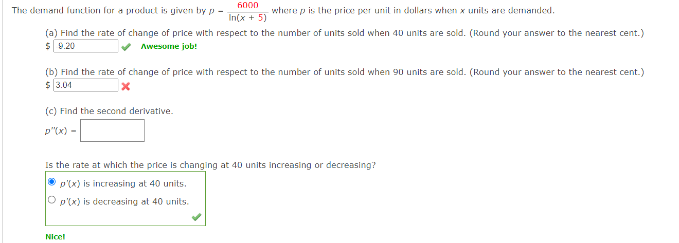 Solved e demand function for a product is given by | Chegg.com