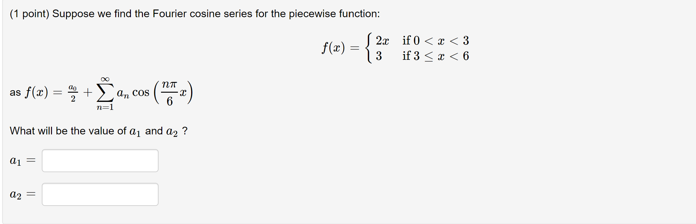 Solved 1 Point Suppose We Find The Fourier Cosine Series