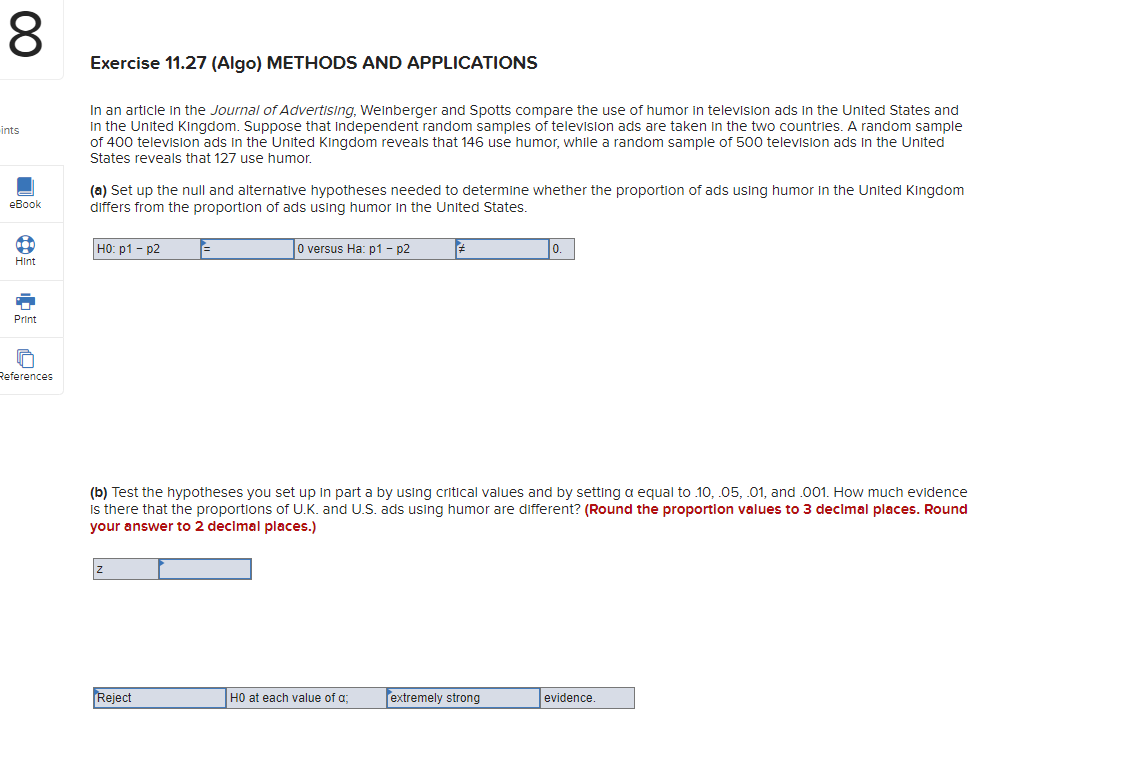 Solved Exercise 11.27 (Algo) METHODS AND APPLICATIONS In an | Chegg.com