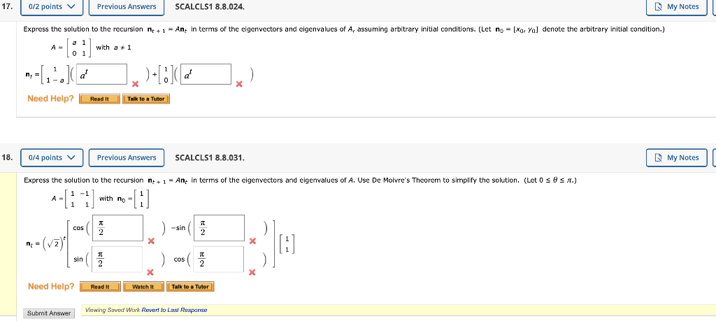 Solved 17. 0/2 points | Previous Answers SCALCLS1 8.8.024. | Chegg.com