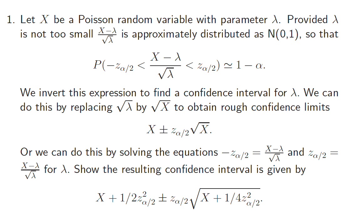 Solved 1. Let X be a Poisson random variable with parameter | Chegg.com