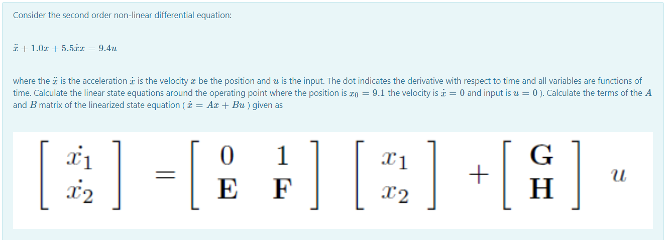 Solved Consider the second order non-linear differential | Chegg.com