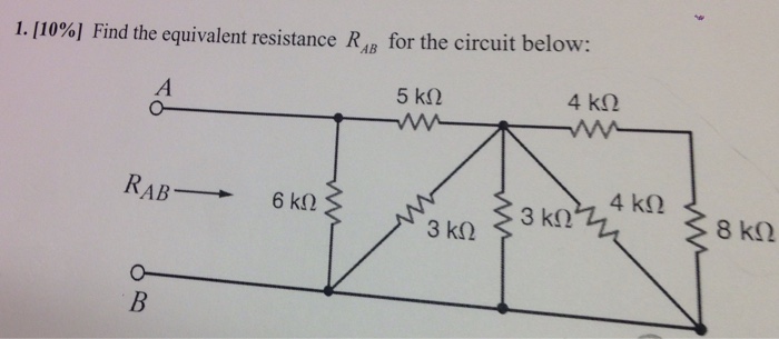 Solved 1.110%) Find the equivalent resistance RAB for the | Chegg.com