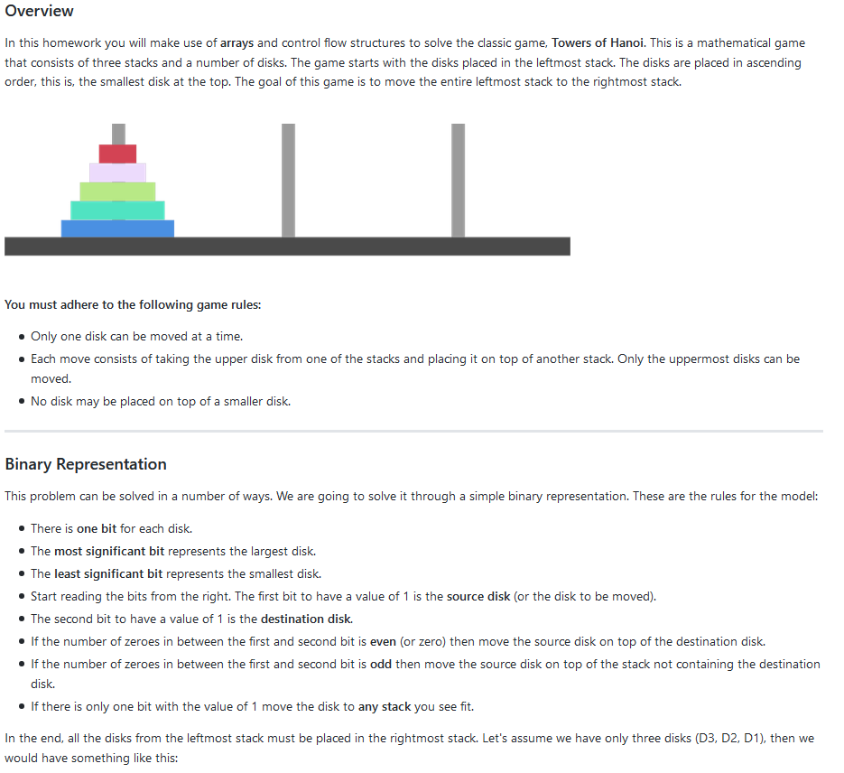 Solved Towers of Hanoi in C++ using the rules, functional | Chegg.com
