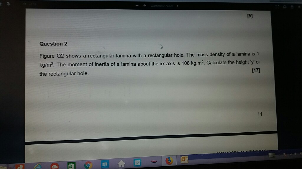 Solved 151 Question 2 Figure Q2 shows a rectangular lamina | Chegg.com