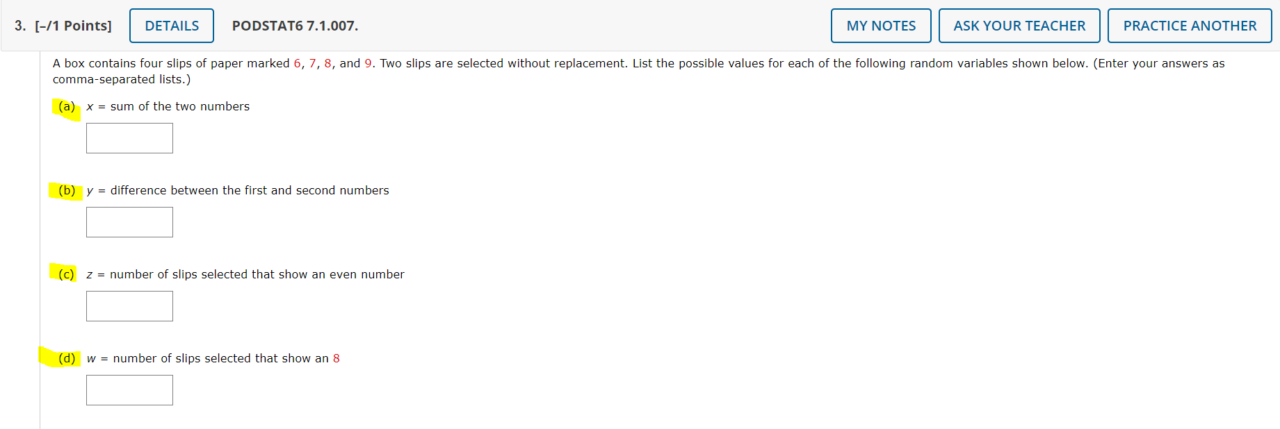 Solved comma-separated lists.) (a) x= sum of the two numbers | Chegg.com