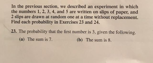 Solved In the previous section, we described an experiment | Chegg.com