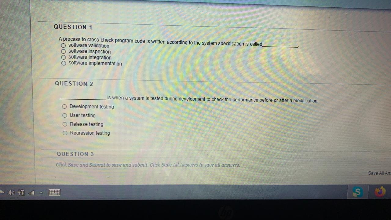 Solved QUESTION 1 A process to cross-check program code is | Chegg.com