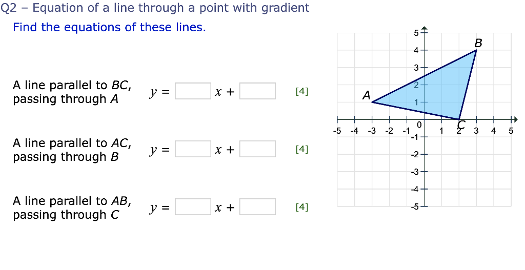 Solved Q1 - Equation of a line through two points Find the | Chegg.com
