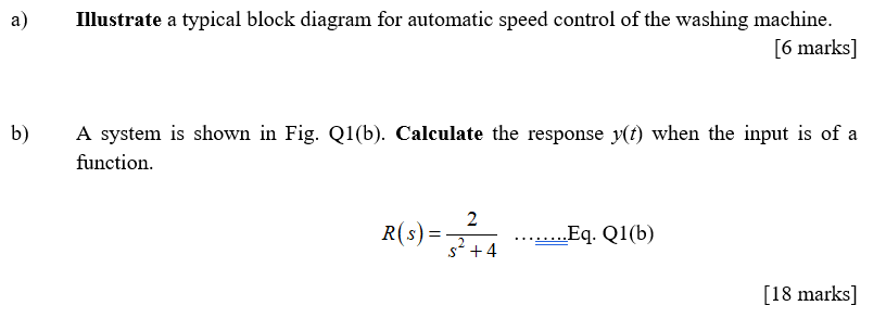 Solved a) Illustrate a typical block diagram for automatic | Chegg.com