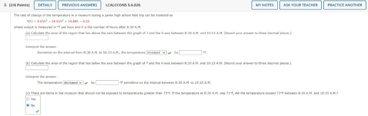 Solved 2. [276 Points] DETAILS PREVIOUS ANSWERS LCALCCON5 | Chegg.com
