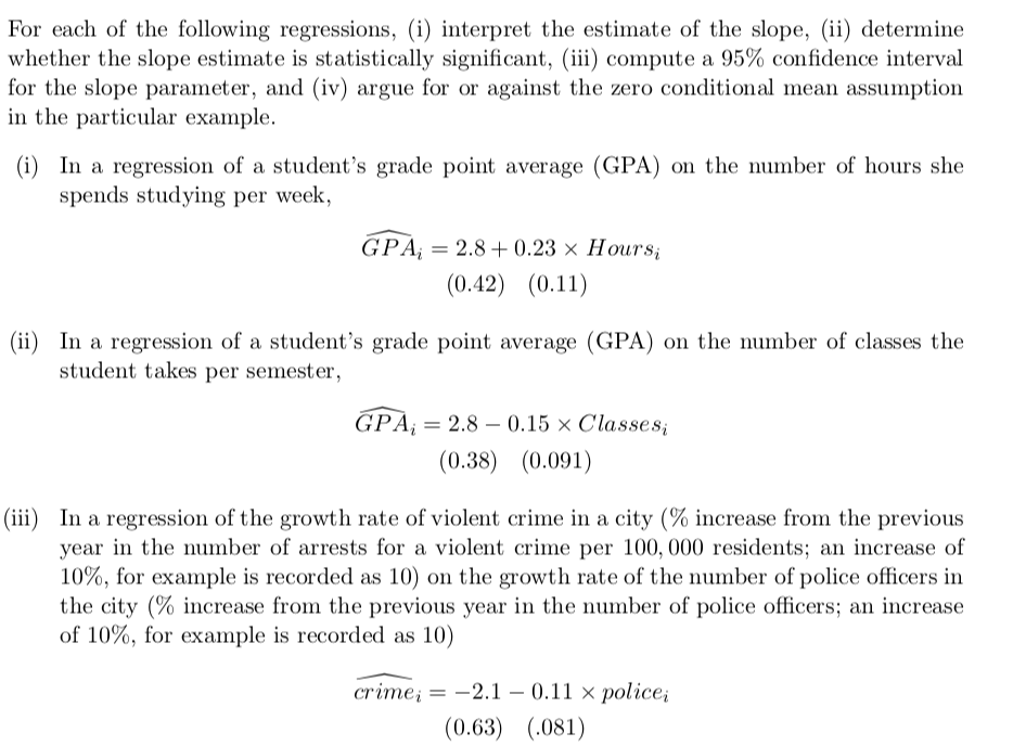 Solved For Each Of The Following Regressions i Interpret Chegg solved-for-each-of-the-following-regressions-i-interpret-chegg