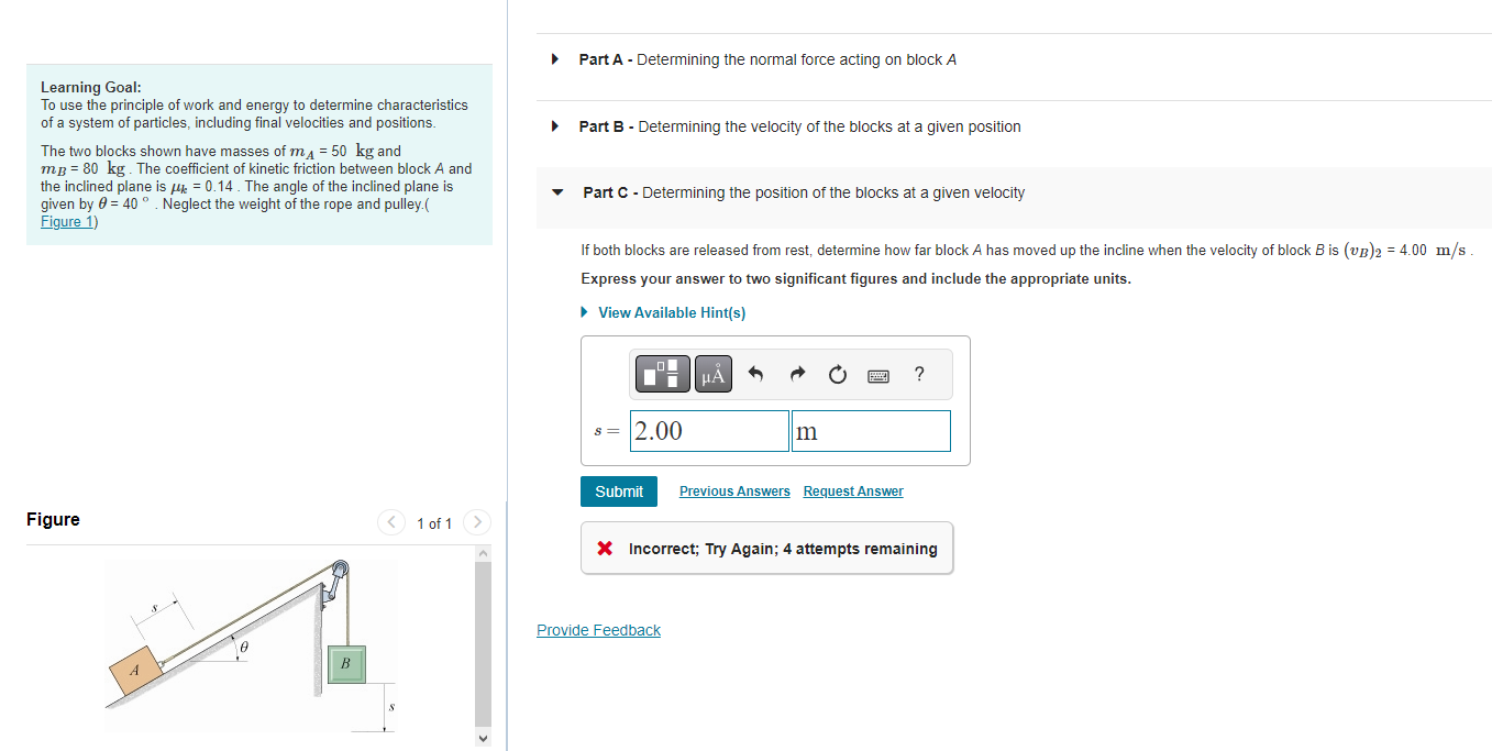 Solved - Part A - Determining the normal force acting on | Chegg.com