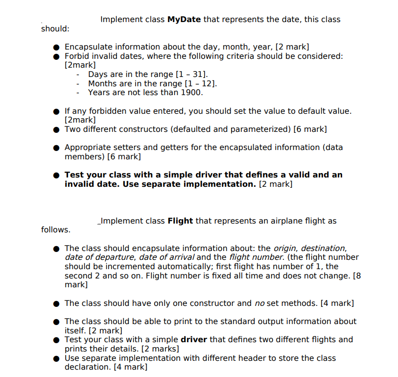 Solved main.cpp: main implemtations.cpp: Class | Chegg.com